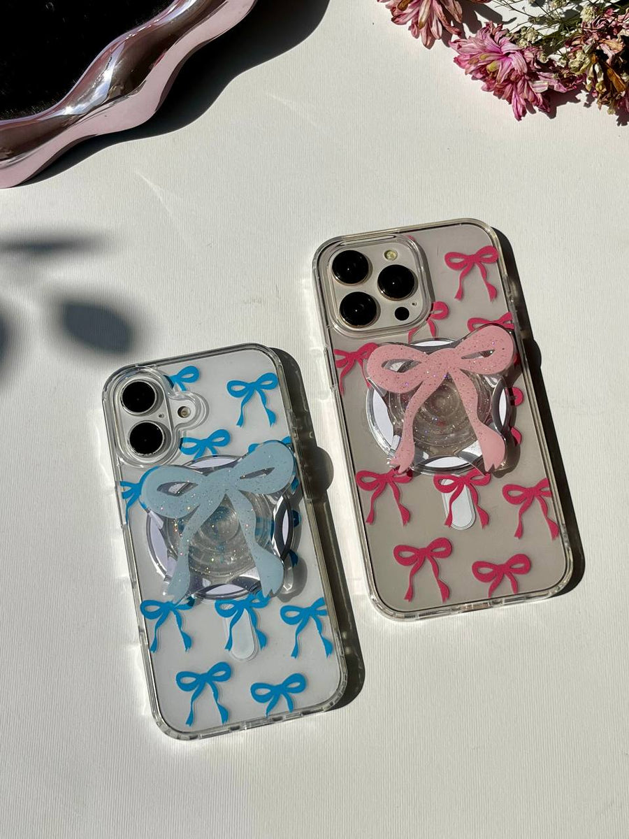 Ribbon Transparent Case with Popsocket – Karakeeb